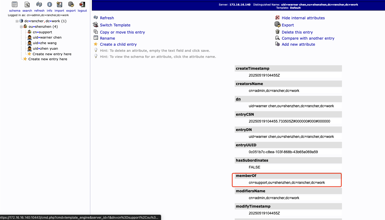 Rancher 对接 Shibboleth + OpenLDAP - Warner's Wiki